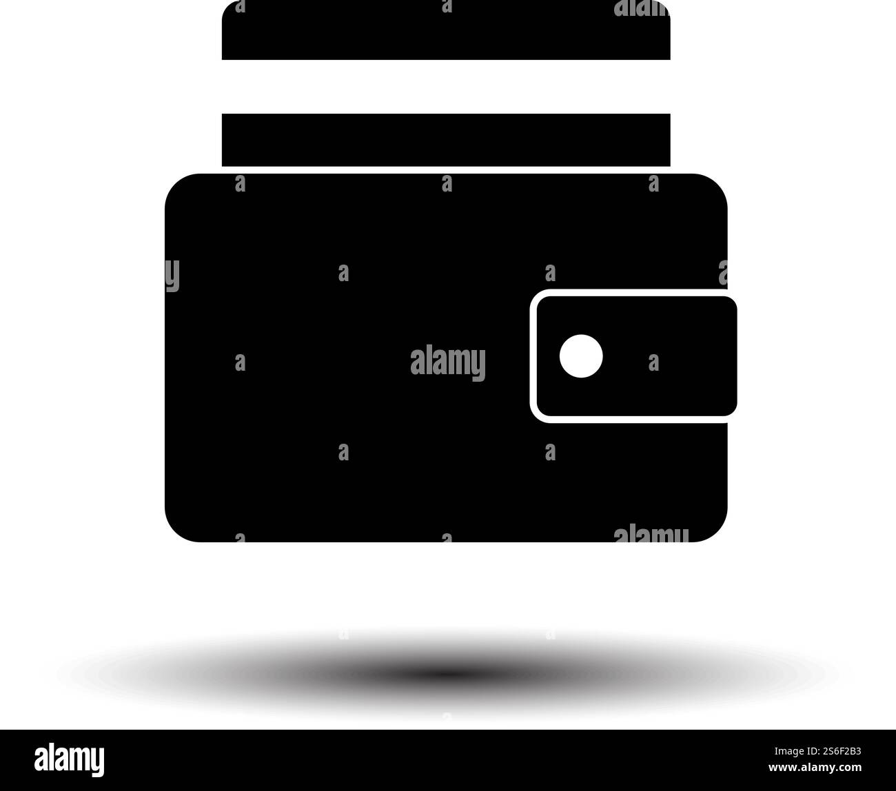 Credit Card Get Out From Purse Icon. Black on White Background With ...