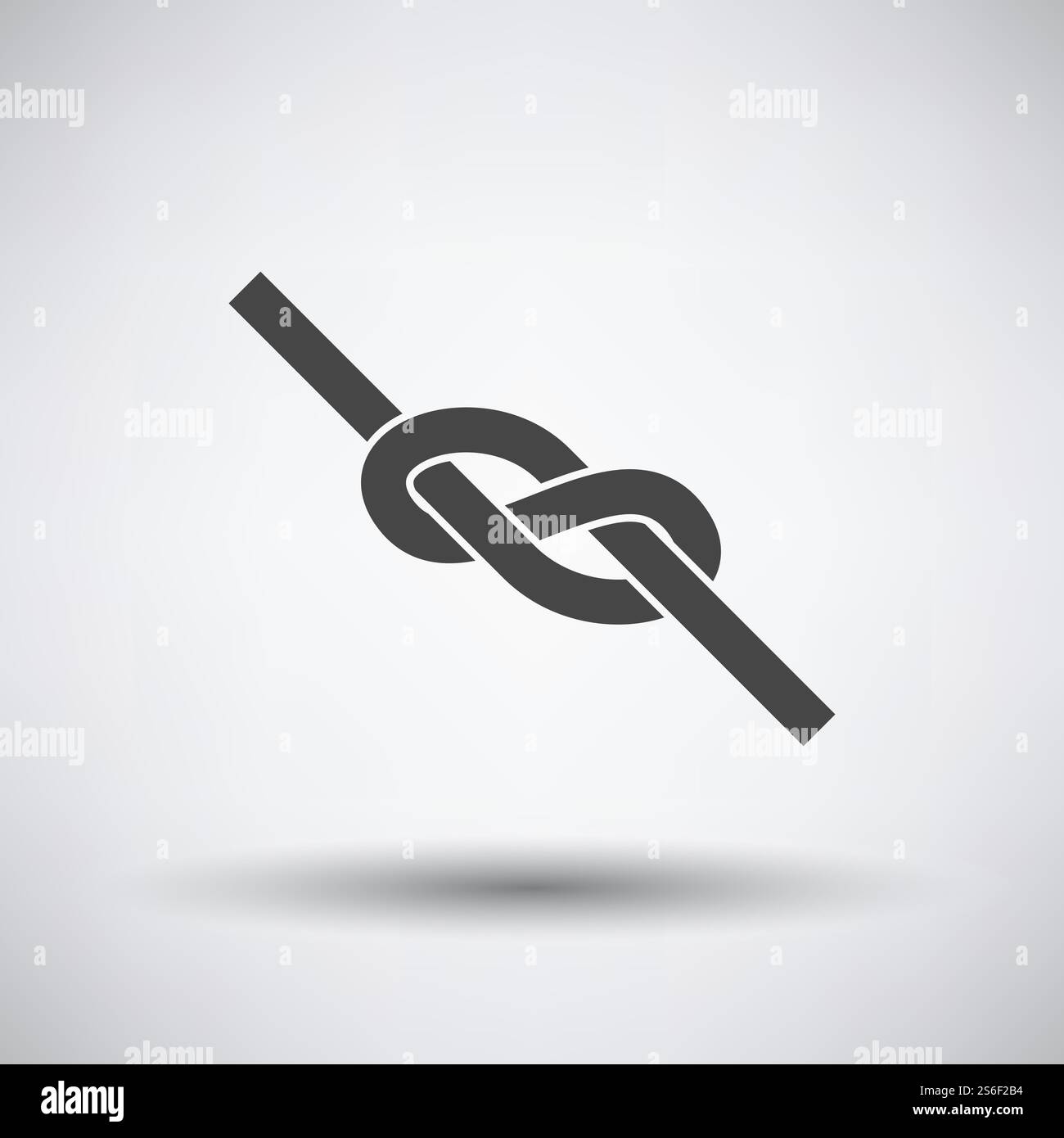 Alpinist Rope Knot Icon. Dark Gray on Gray Background With Round Shadow ...