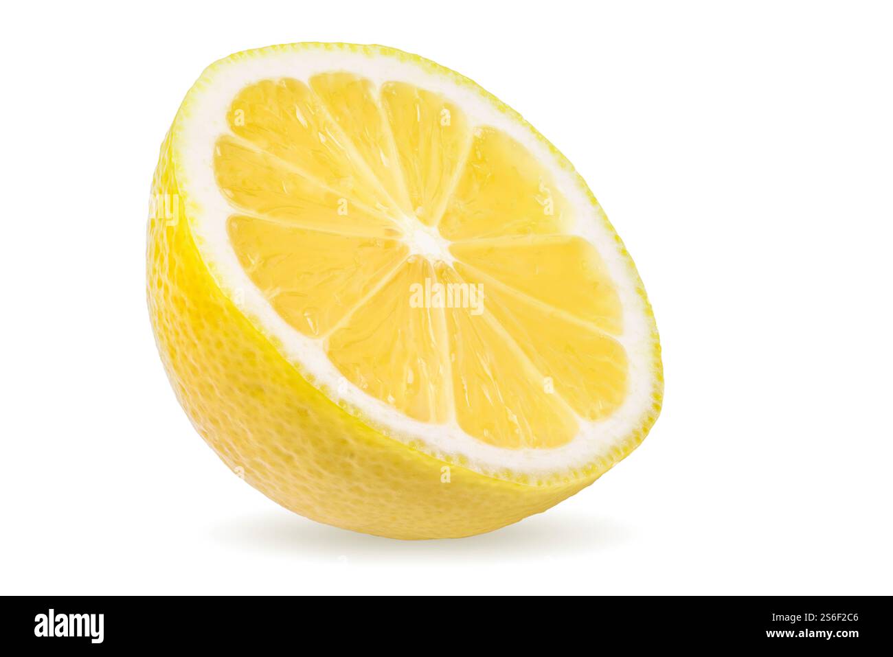 detailed lemon fruit half isolated on white background Stock Photo - Alamy