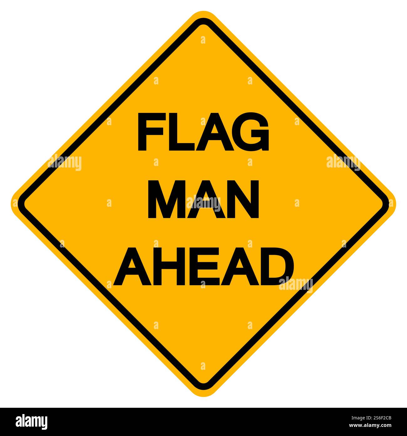 Flag Men Ahead Traffic Road Symbol Sign Isolate on White Background ...