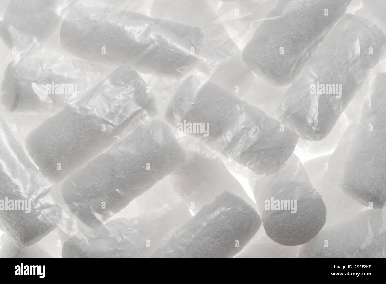 fragment of plastic pocket with packing foam filling inside Stock Photo ...