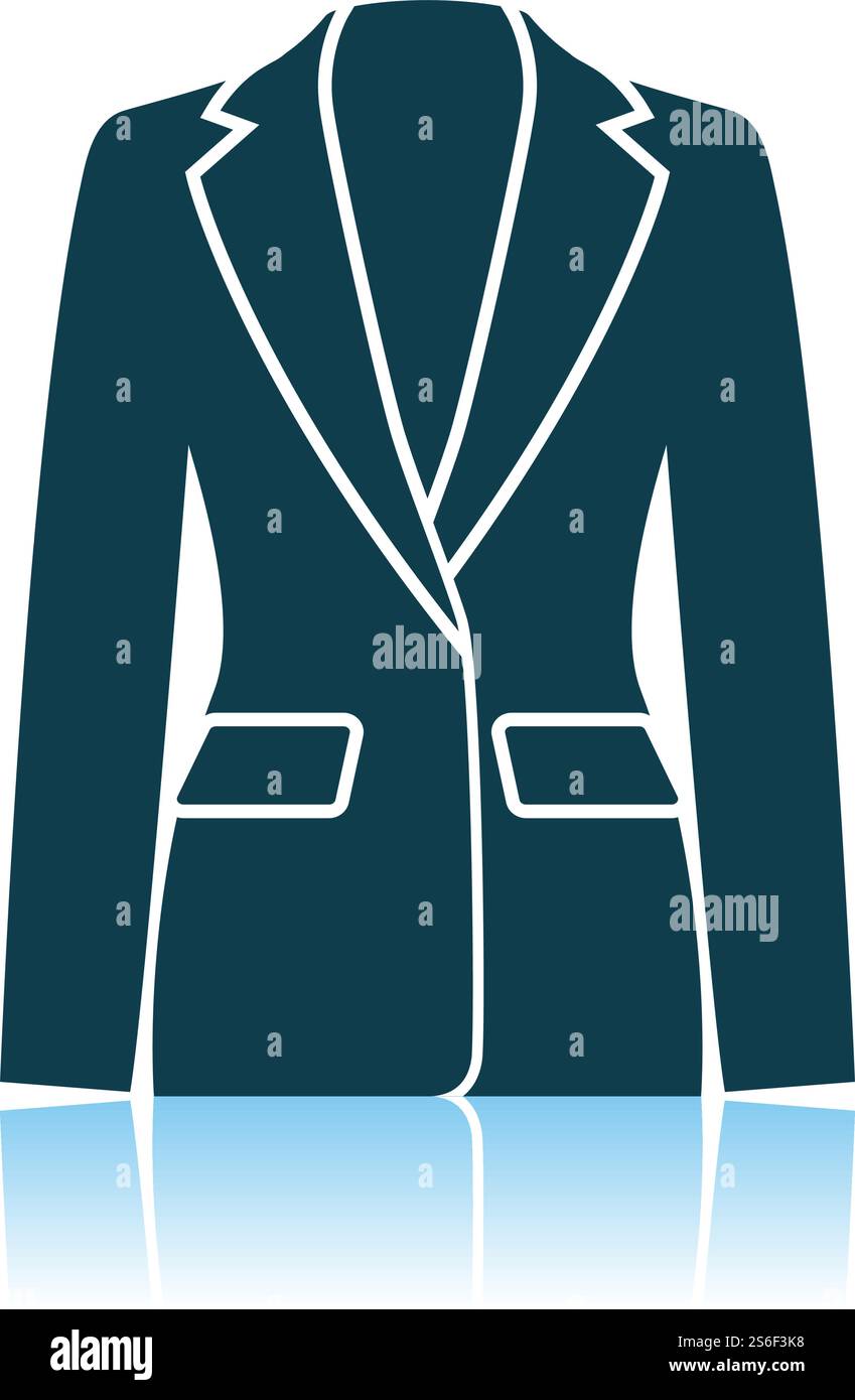 Business Woman Suit Icon. Shadow Reflection Design. Vector Illustration ...