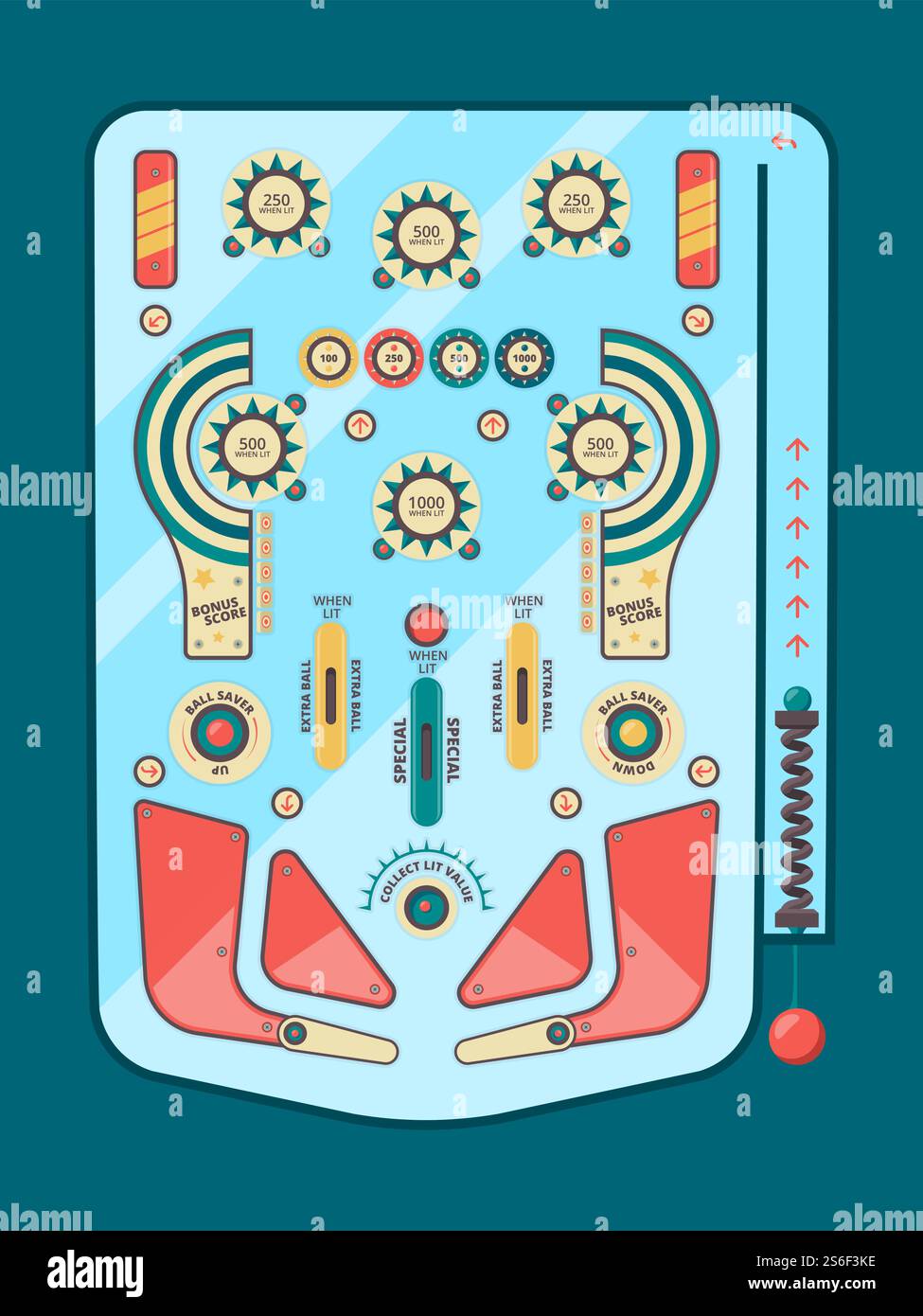Pinball machine. Funny game ball spare strike childhood emotions boules ...