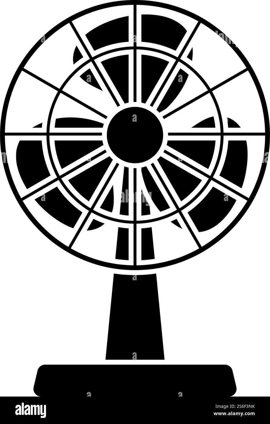 Electric Fan Icon. Black Stencil Design. Vector Illustration Stock ...