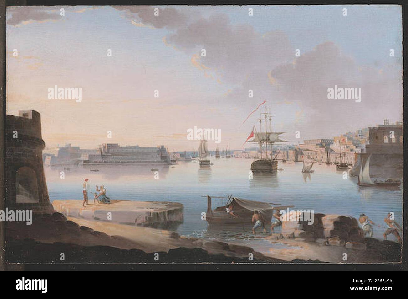 Giorgio Pullicino, The Grand Harbour from Ras Hanzir Stock Photo - Alamy