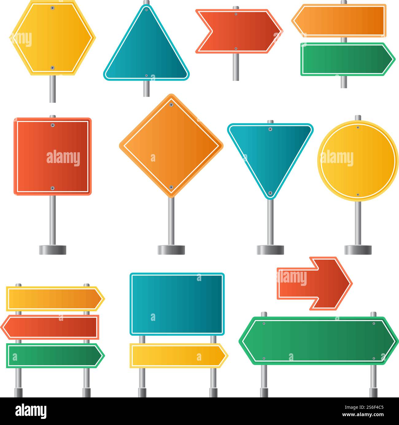 Road signs. Traffic highway dirrection travel road signs vector ...
