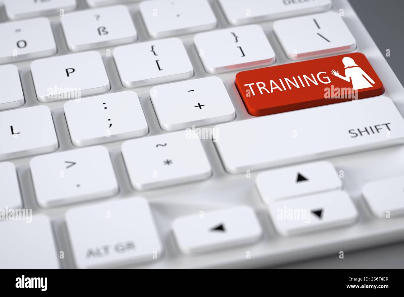 A computer keyboard with the symbol training Stock Photo - Alamy