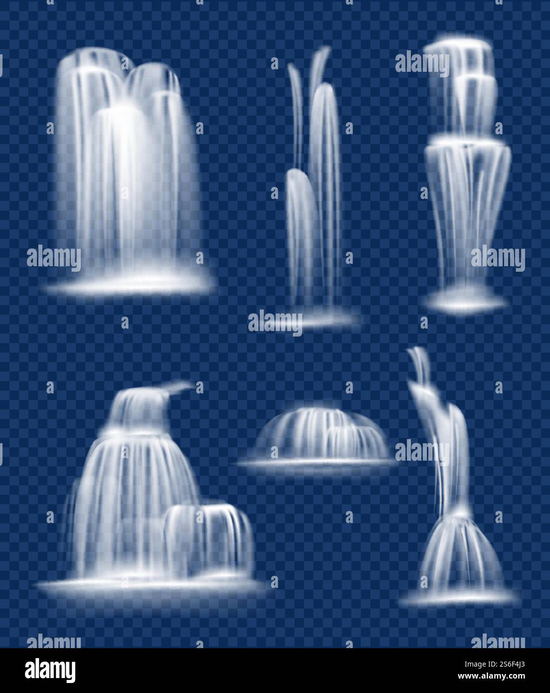 Waterfall flowing. Fresh clean and transparent water cascade falls ...