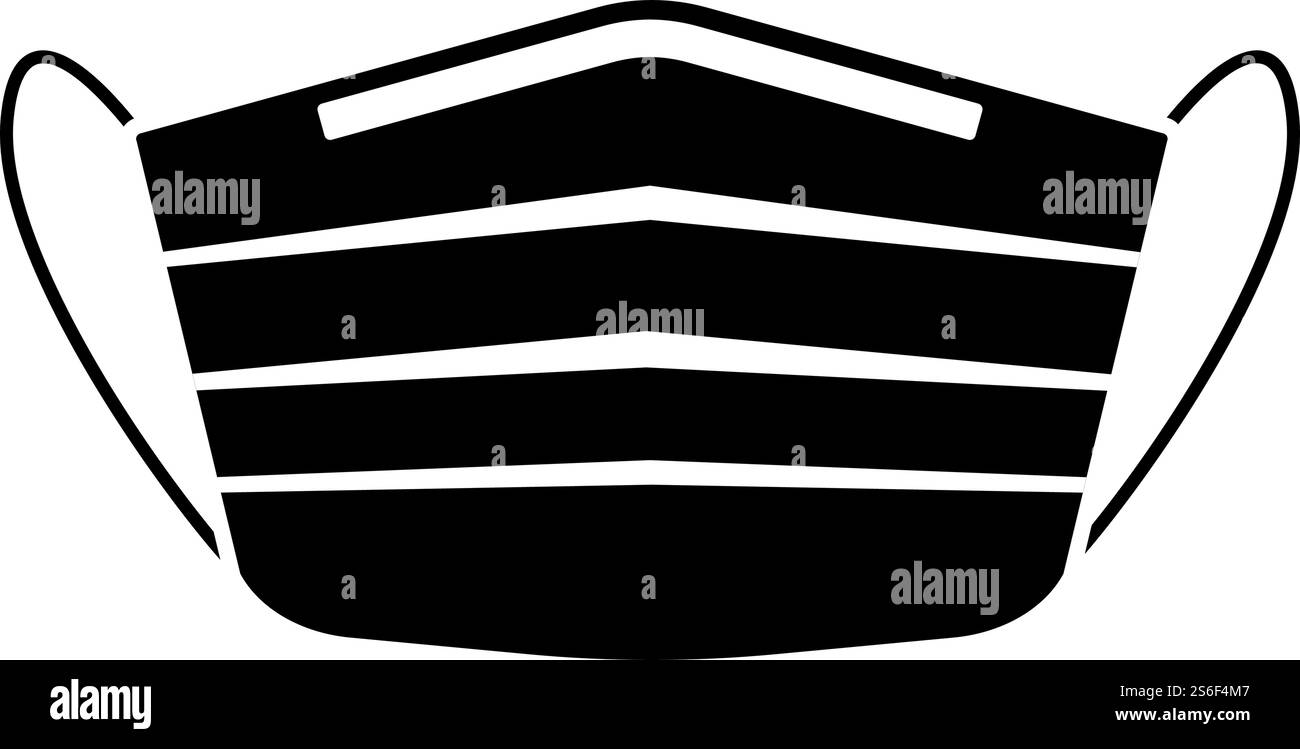 Medical Face Mask Icon. Black Stencil Design. Vector Illustration Stock ...