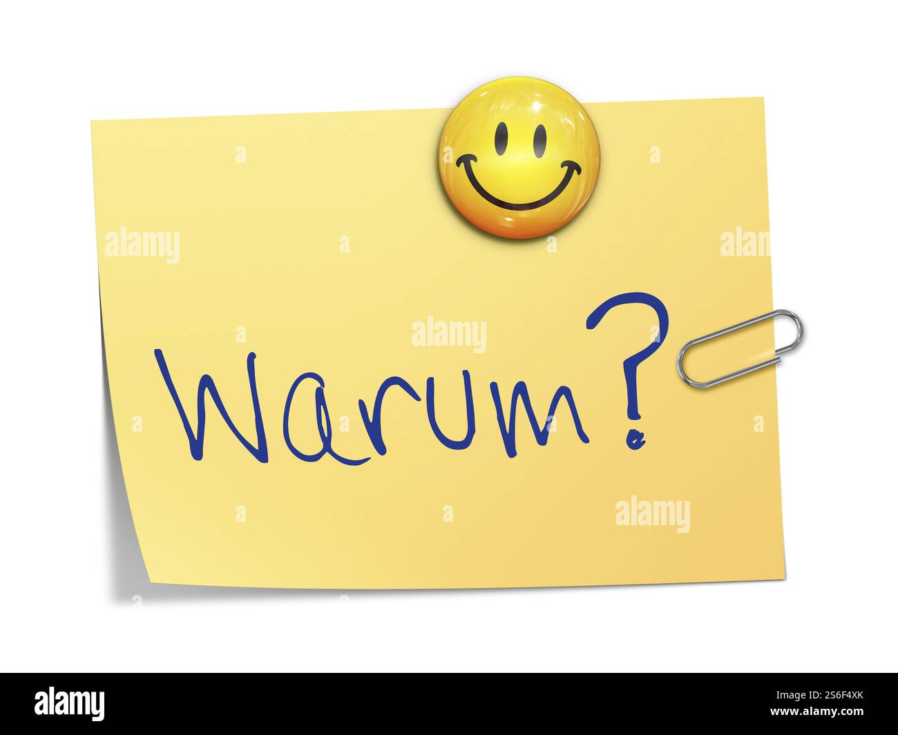 A sticky paper with the message why in german language Stock Photo - Alamy