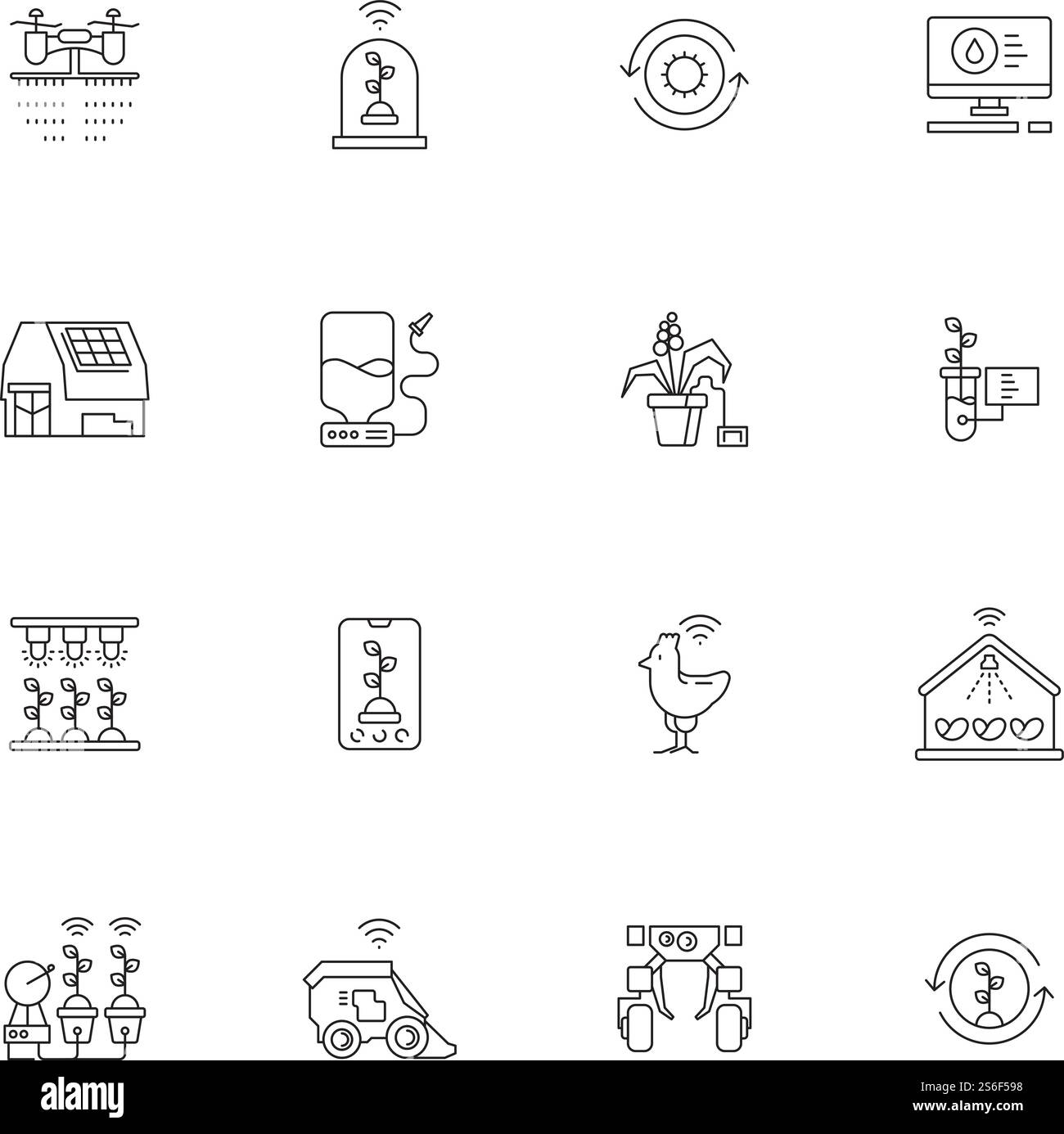 Smart farm icon. Innovation agricultural processes computer plants ...