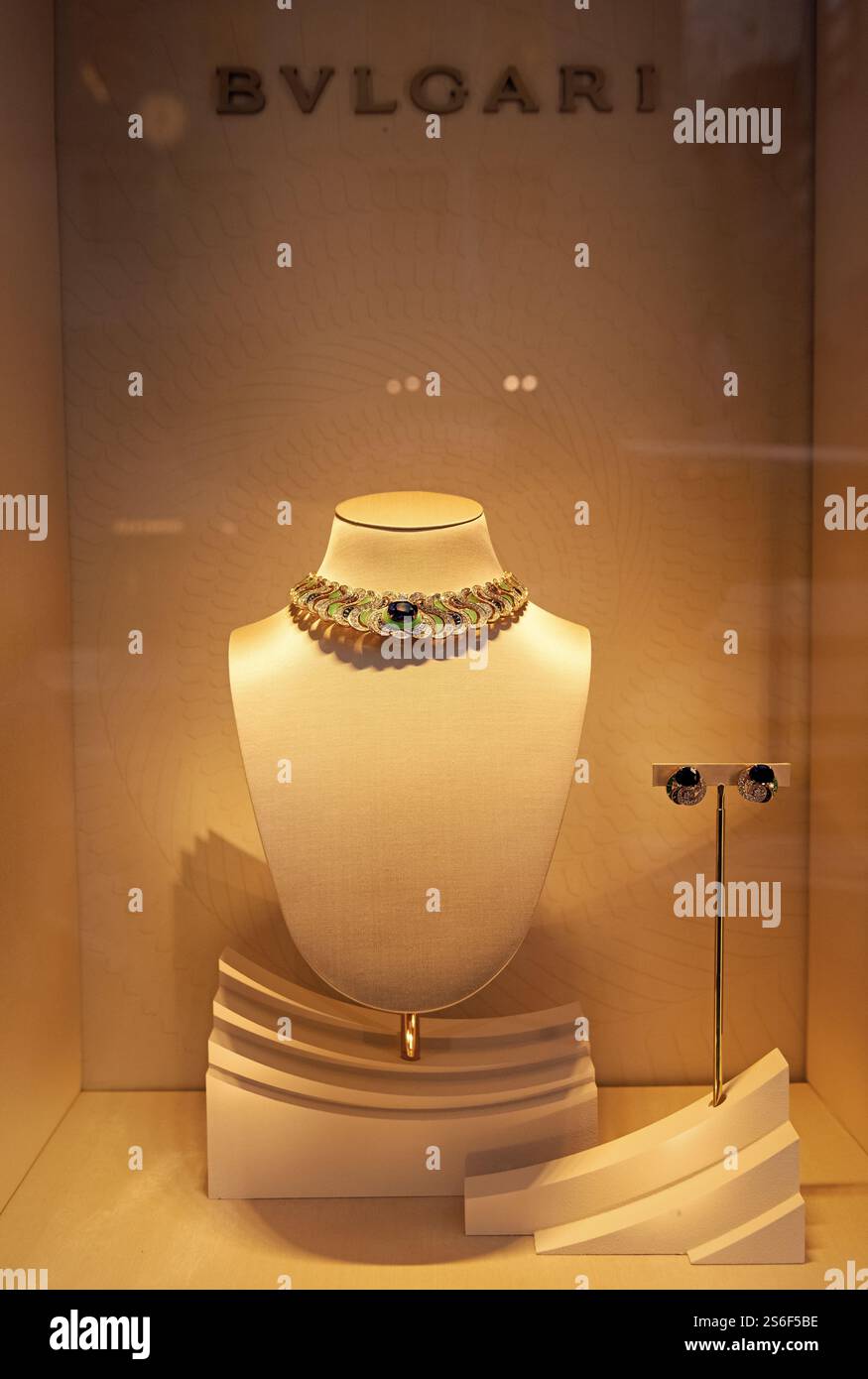 New York City, USA - March 25, 2024: Bvlgari or Bulgari brand logo at ...