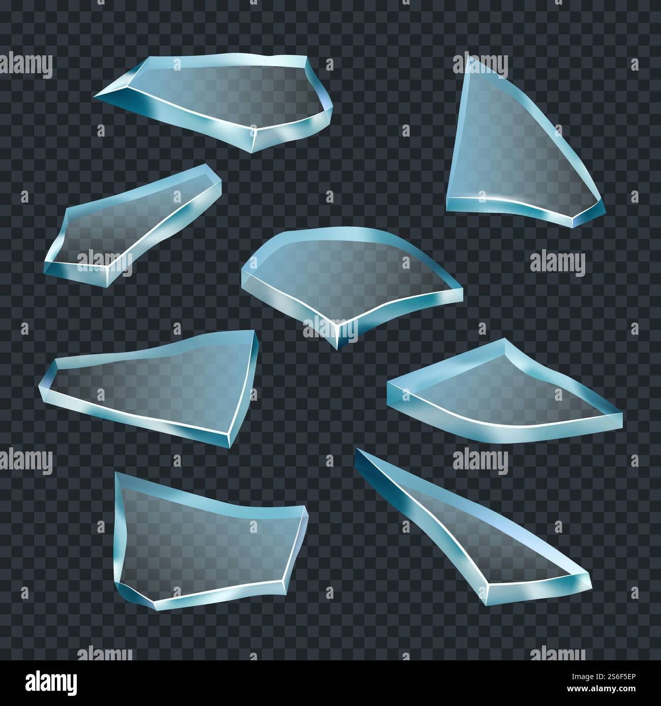 Broken glass. Crash space shatter transparent shards abstract acute ...