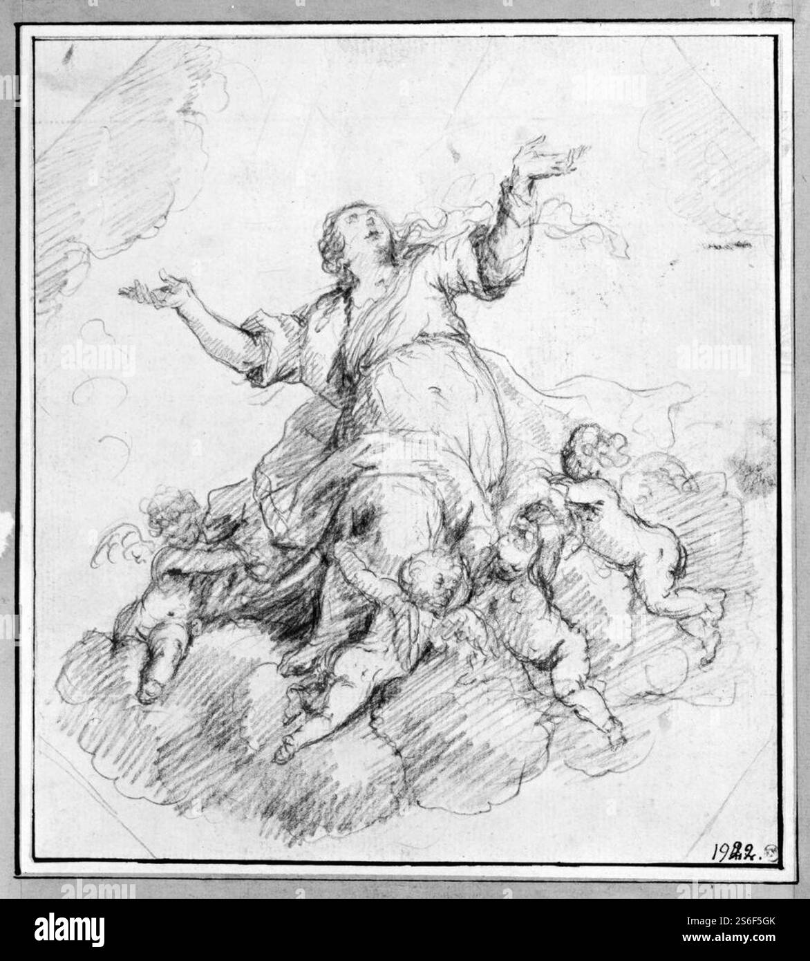 Giovanni (Andrea) Carlone - Ascension of the Virgin Stock Photo - Alamy