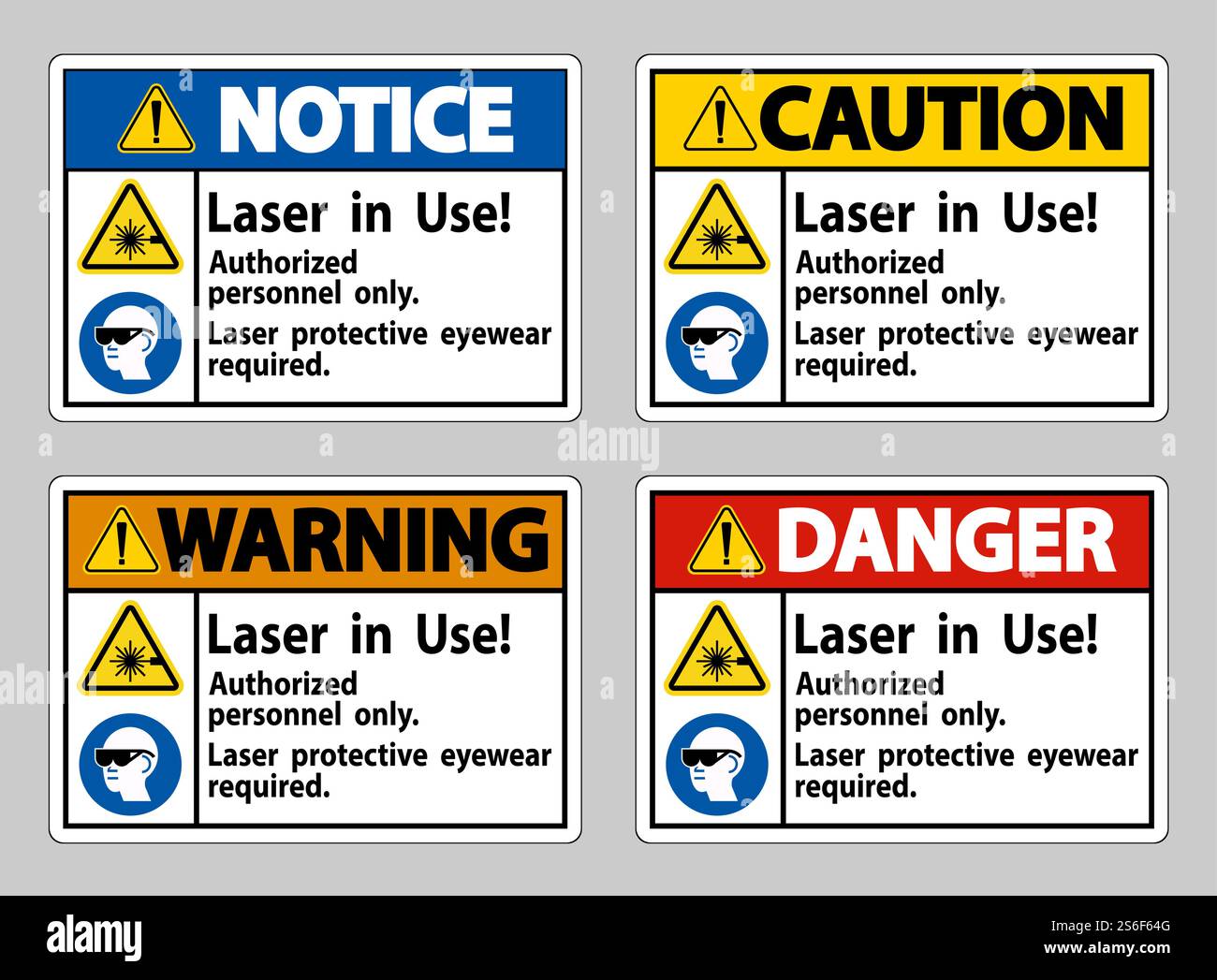 Laser In Use Authorized Personnel Only Laser Protec Stock Vector Image ...