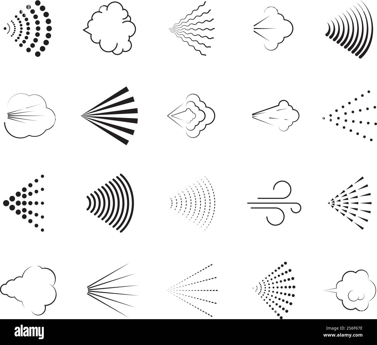 Spray symbols. Water gas nozzle steam spraying shower deodorant vector ...