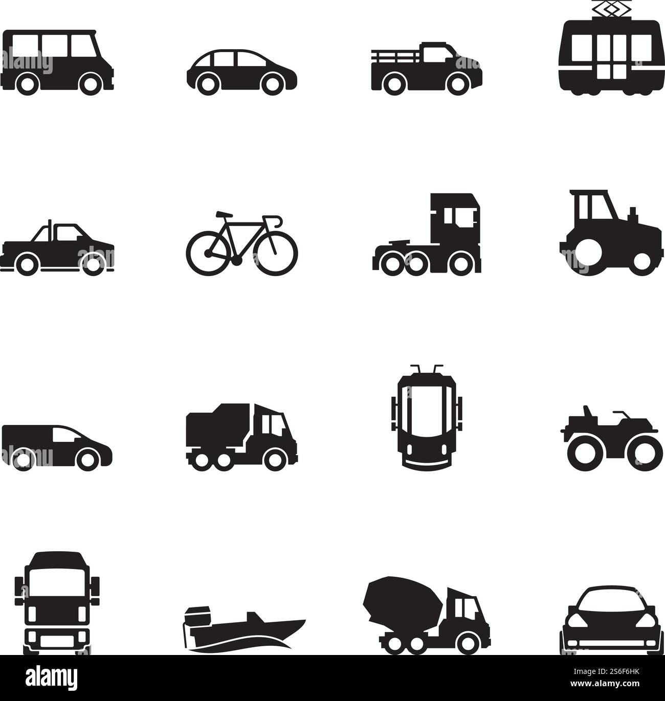 Transport pictogram. Car ship subway train yacht road symbols truck ...