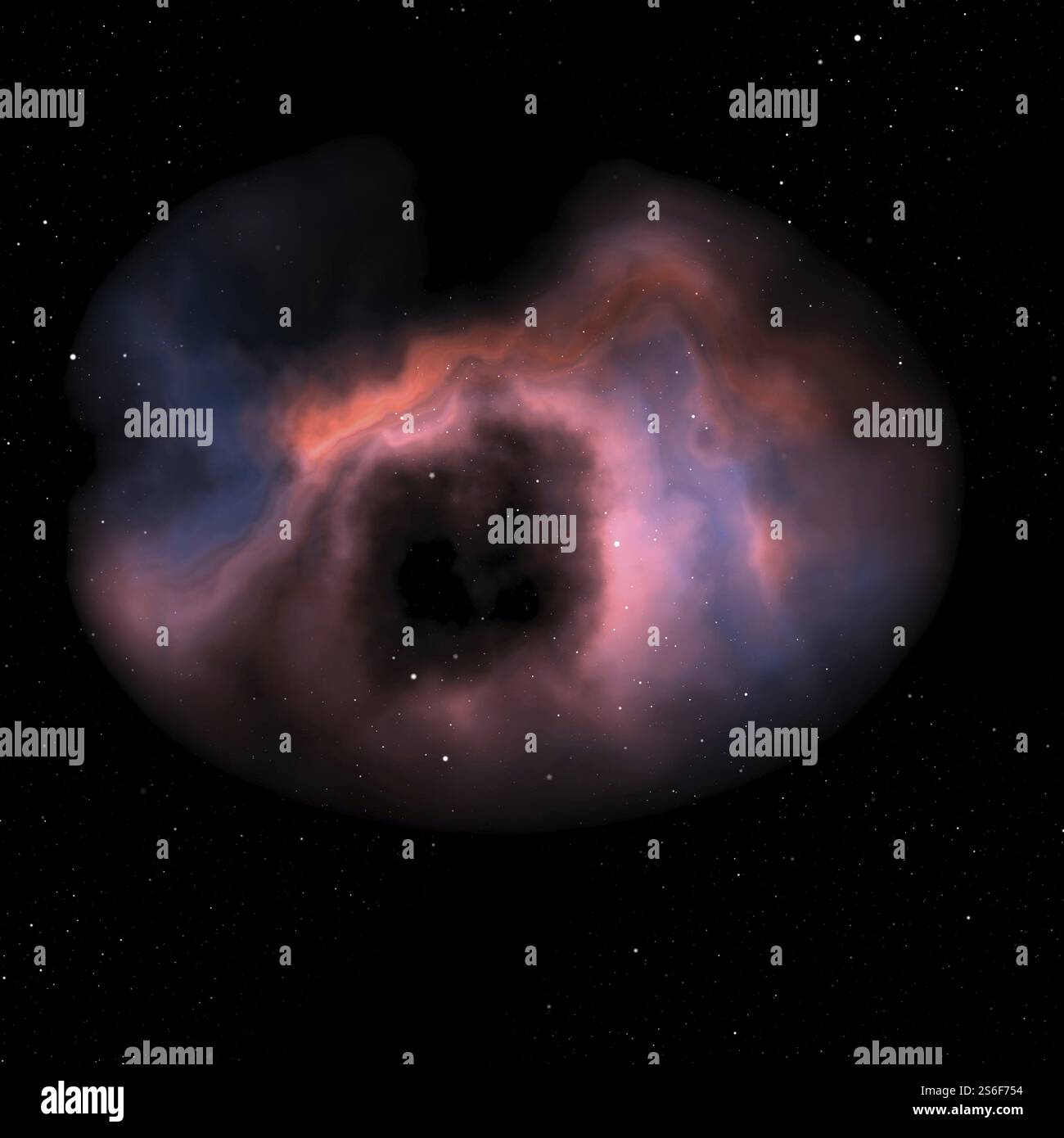 Illustration of a orange nebula in space Stock Photo - Alamy