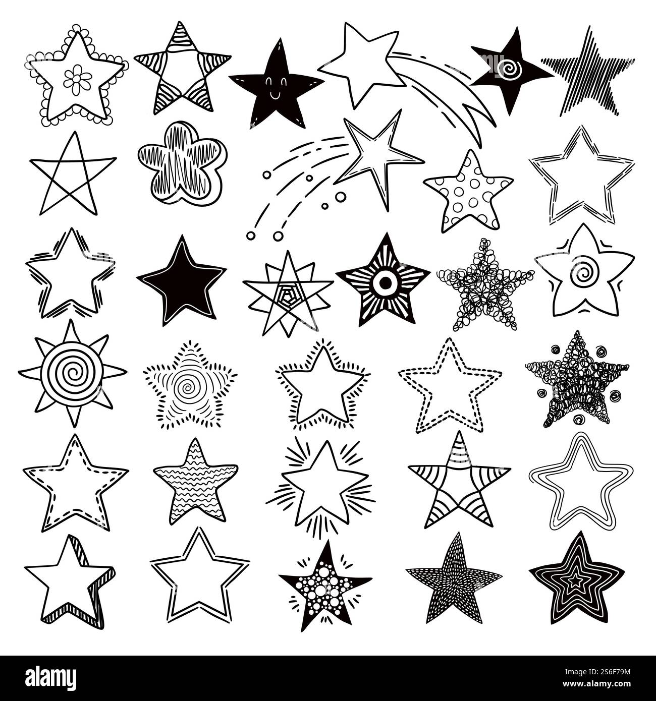 Stars. Space symbols planets elements hand drawn collection space stars ...