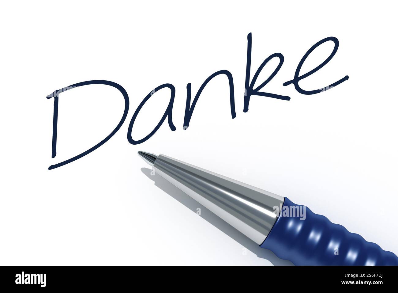 An image of a pen with the message thanks in german language Stock ...
