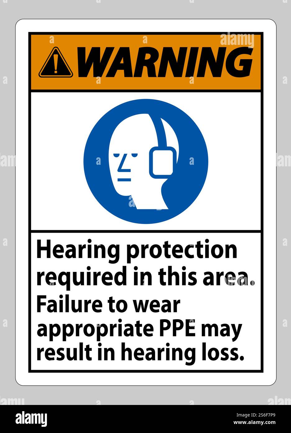 Warning Sign Hearing Protection Required In This Area, Failure To Wear ...