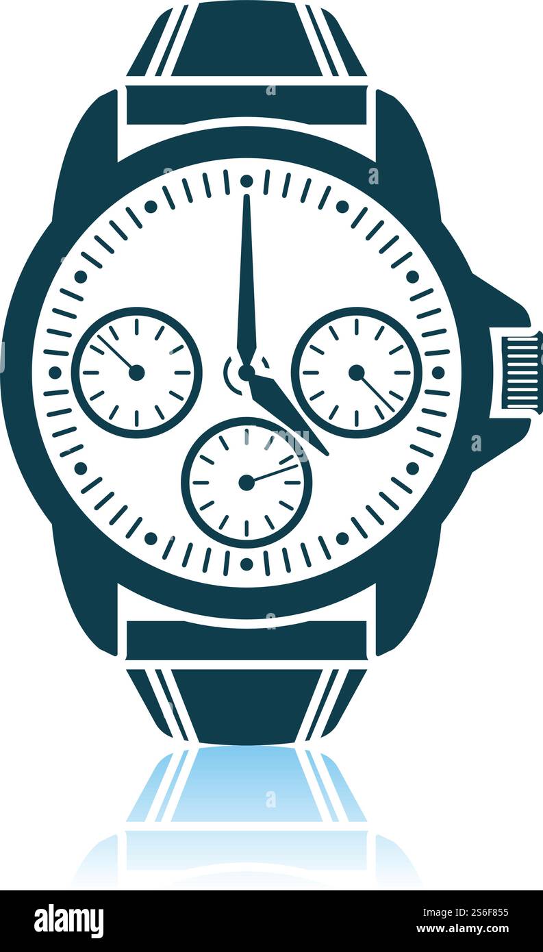 Business Watch Icon. Shadow Reflection Design. Vector Illustration ...