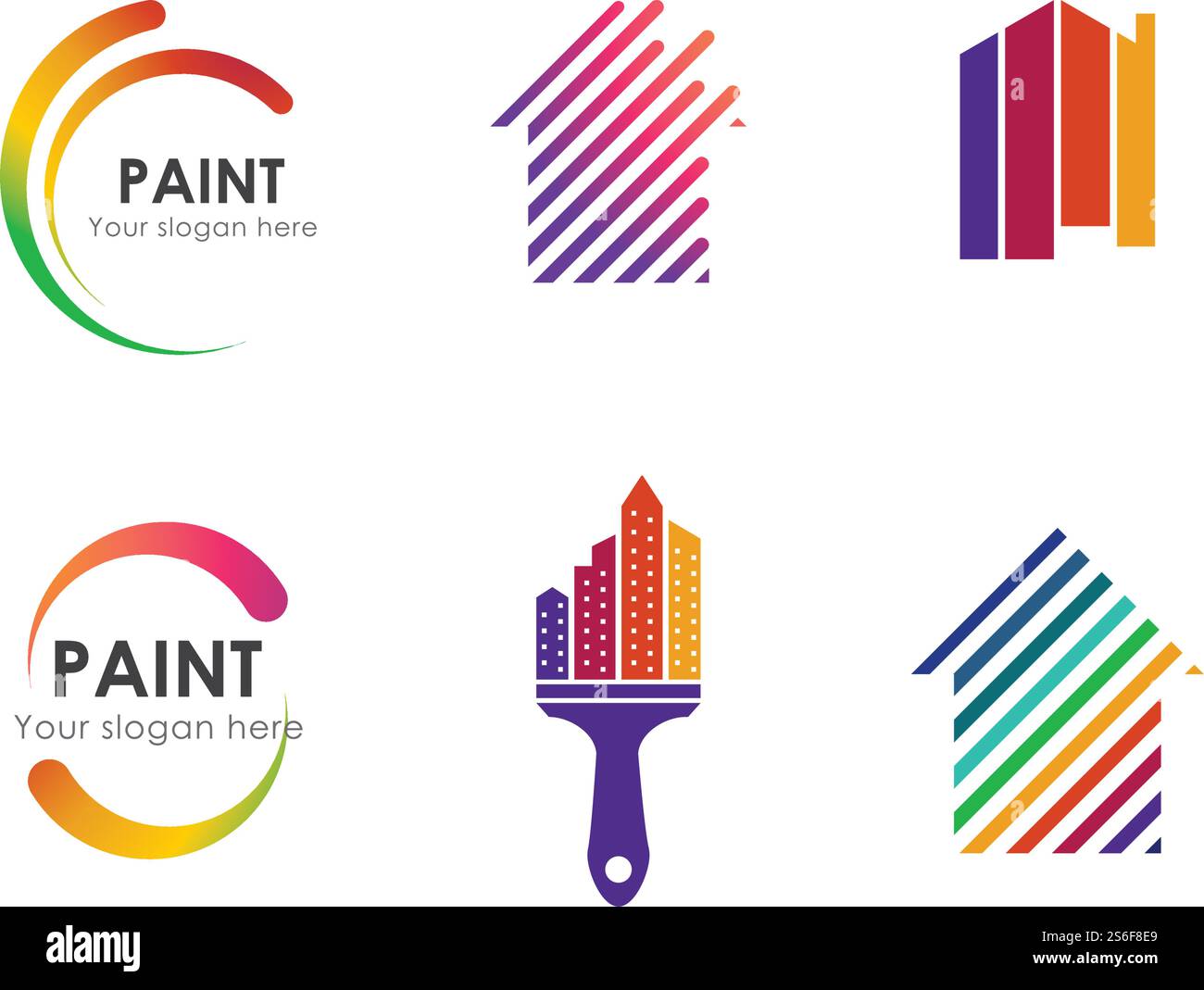 Abstract vector painting brush and colorful paint splash icon Cut Out ...