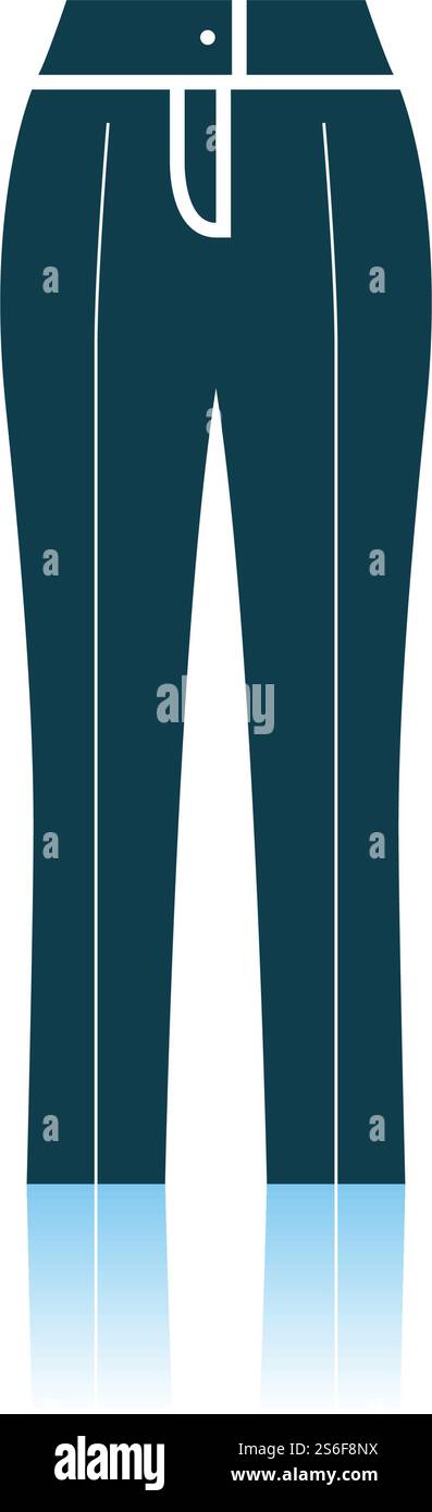 Business Woman Trousers Icon. Shadow Reflection Design. Vector ...