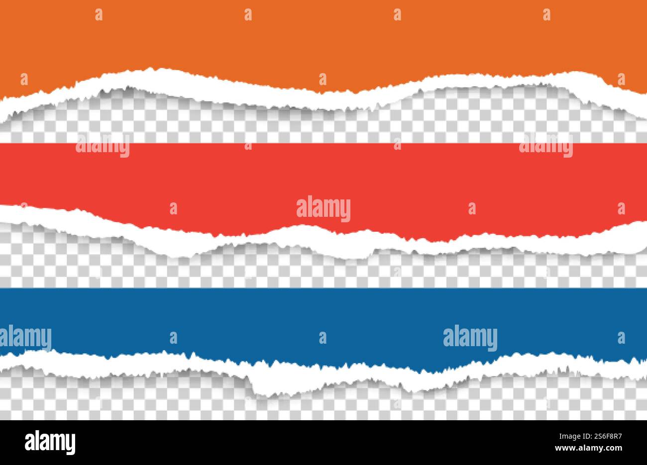 Ripped paper. Torn color paper sheets vector set. Red blue ripped ...