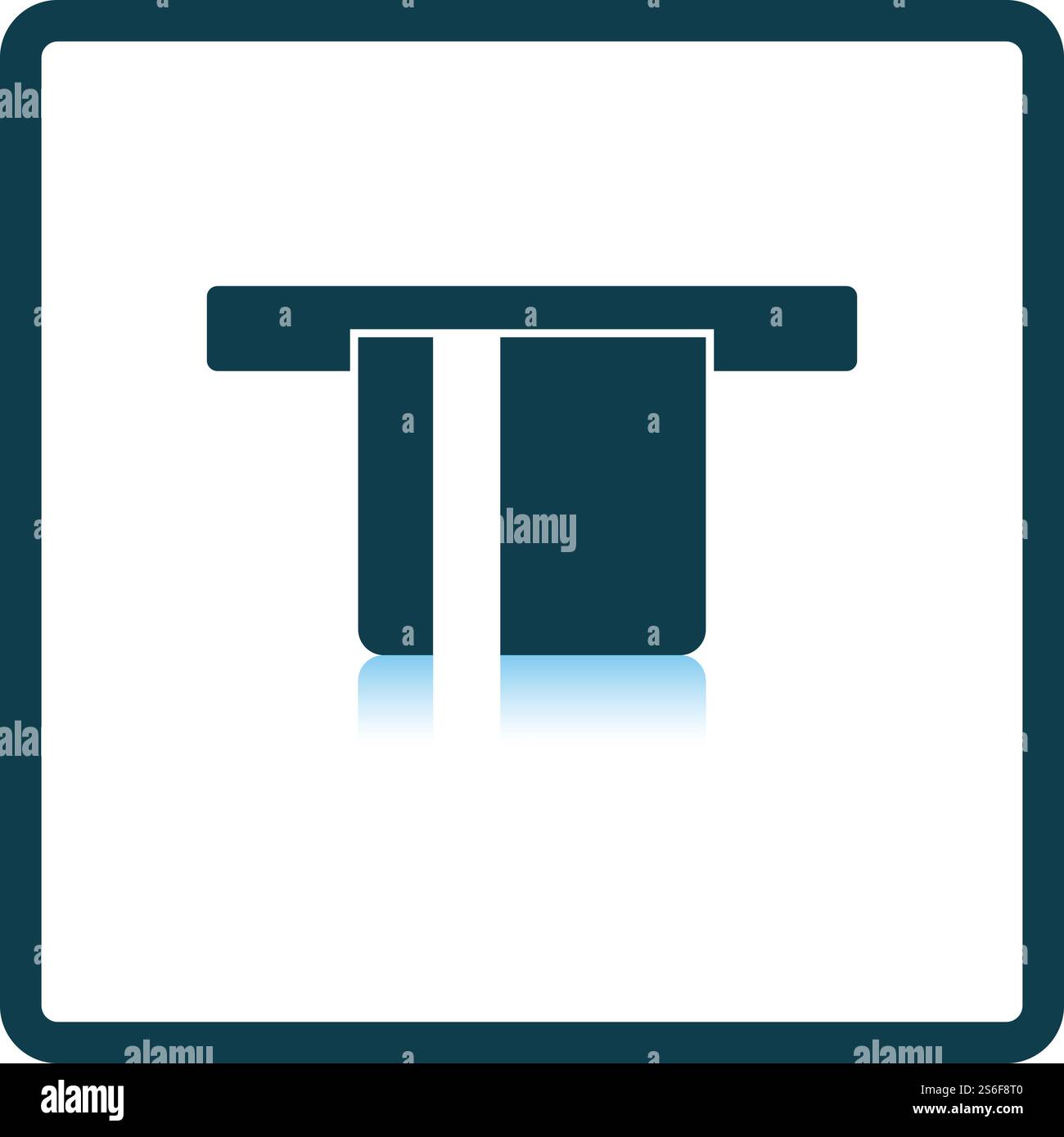 Credit Card Sliding Out From ATM Icon. Square Shadow Reflection Design ...