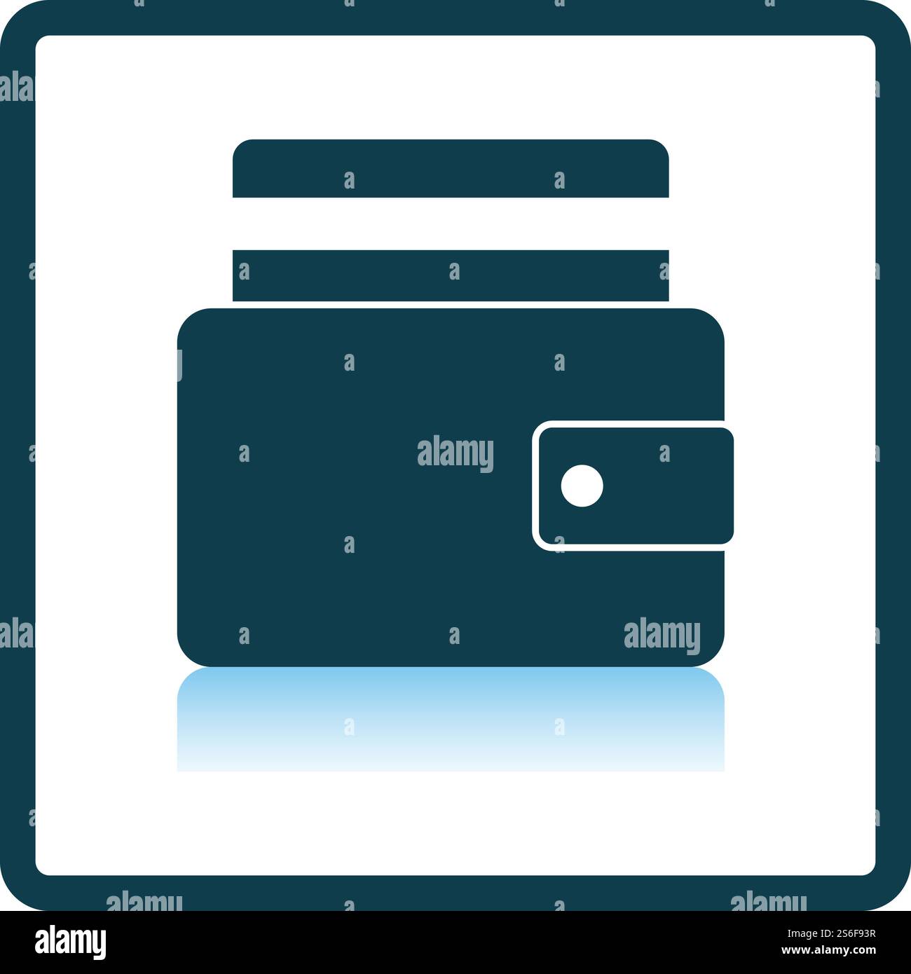 Credit Card Get Out From Purse Icon. Square Shadow Reflection Design ...