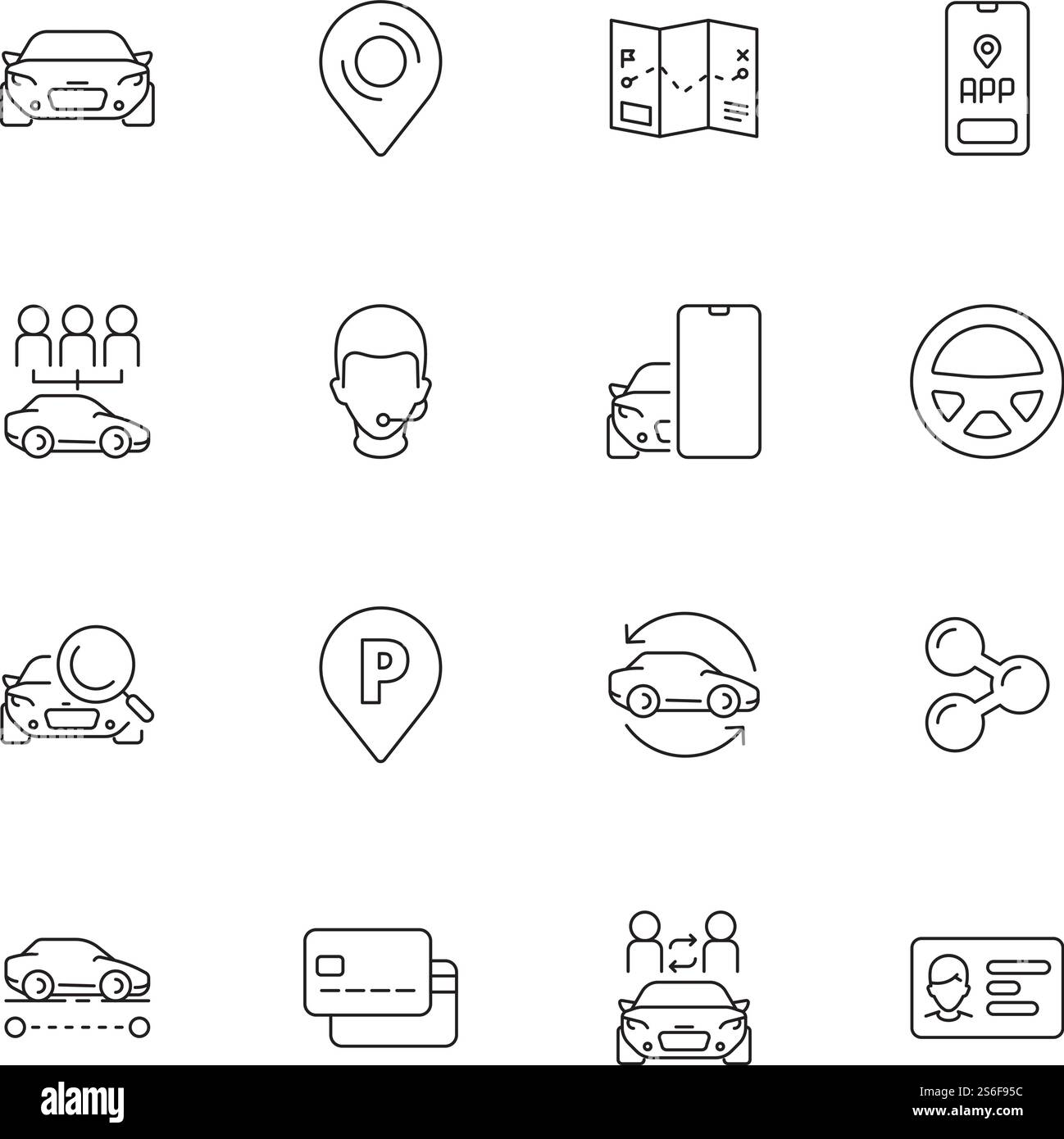 Car share icon. Rental city automobile urban transport mobility smart ...