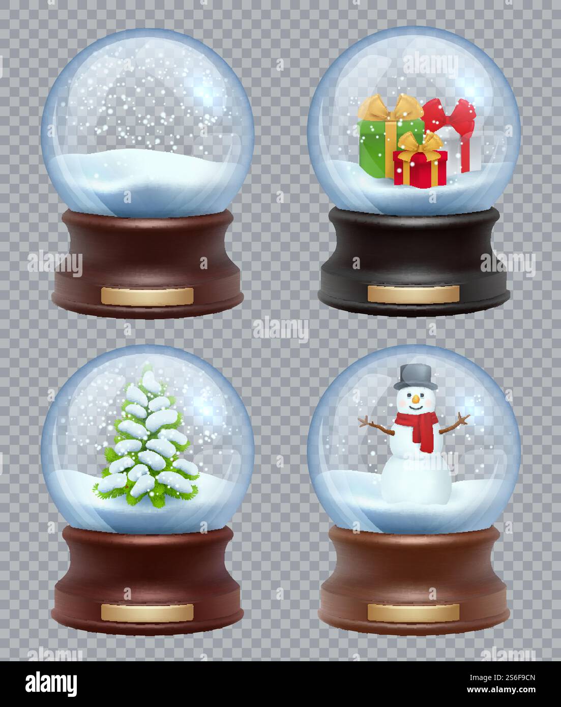 Glass snow ball. Crystallizing magical christmas toy snowglobe vector ...