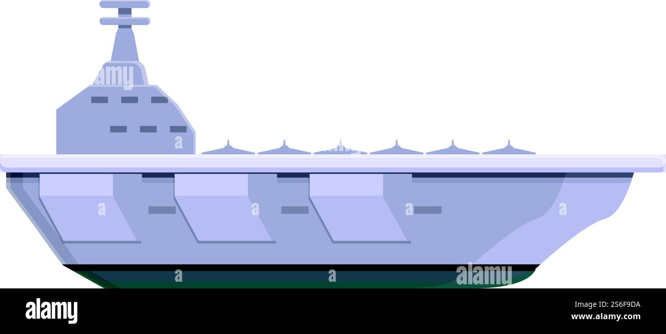 Aircraft carrier battleship icon. Cartoon of aircraft carrier ...