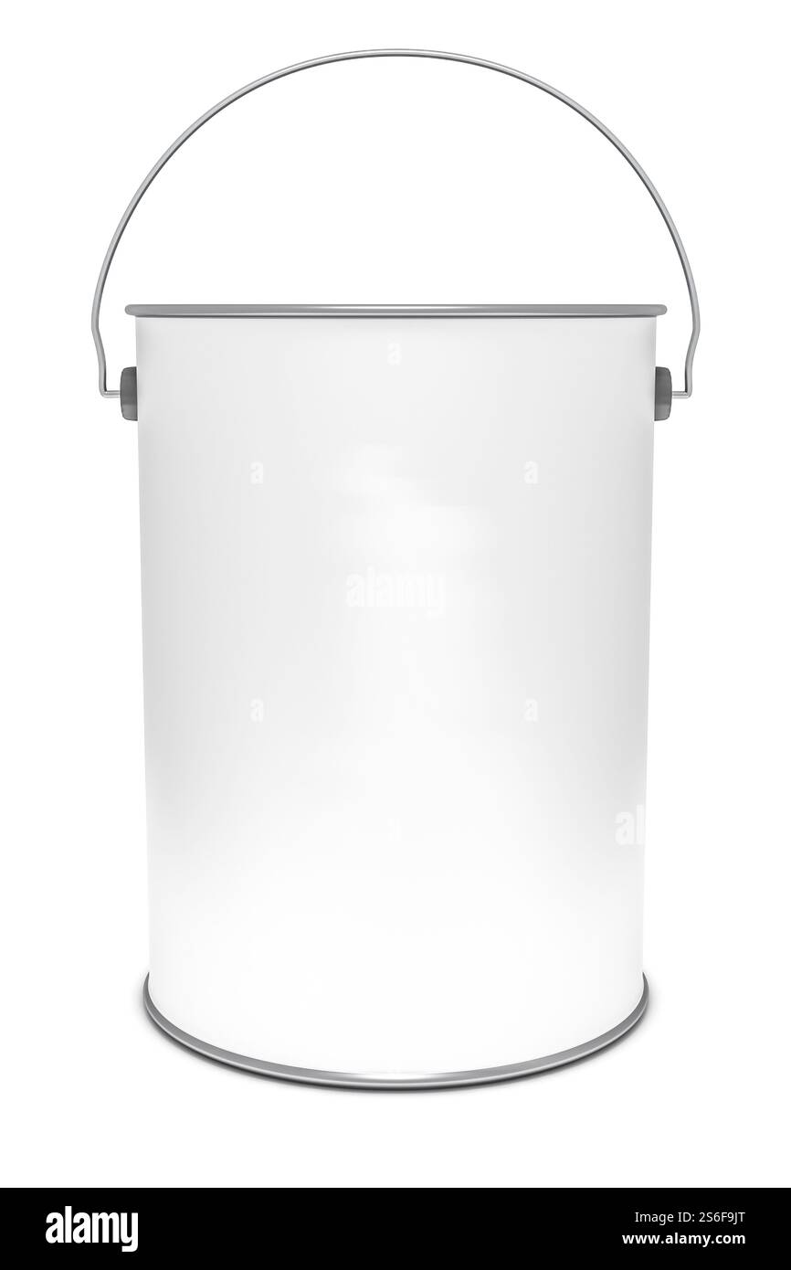 3d rendering of a white paint bucket isolated on white Stock Photo - Alamy