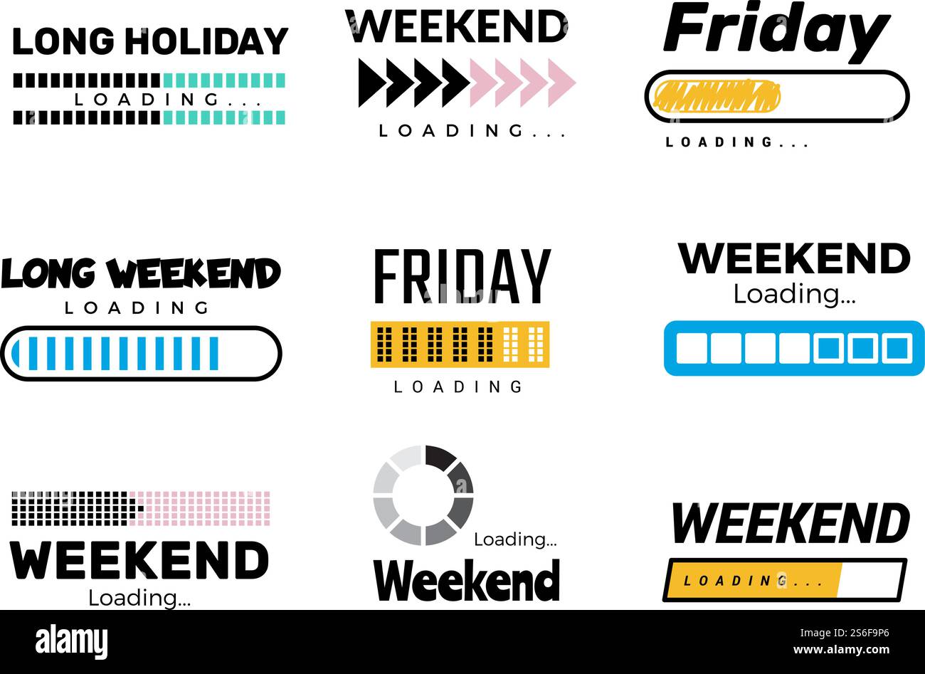 Weekend loading bar. Web ui interface loading lazy week days sunday ...