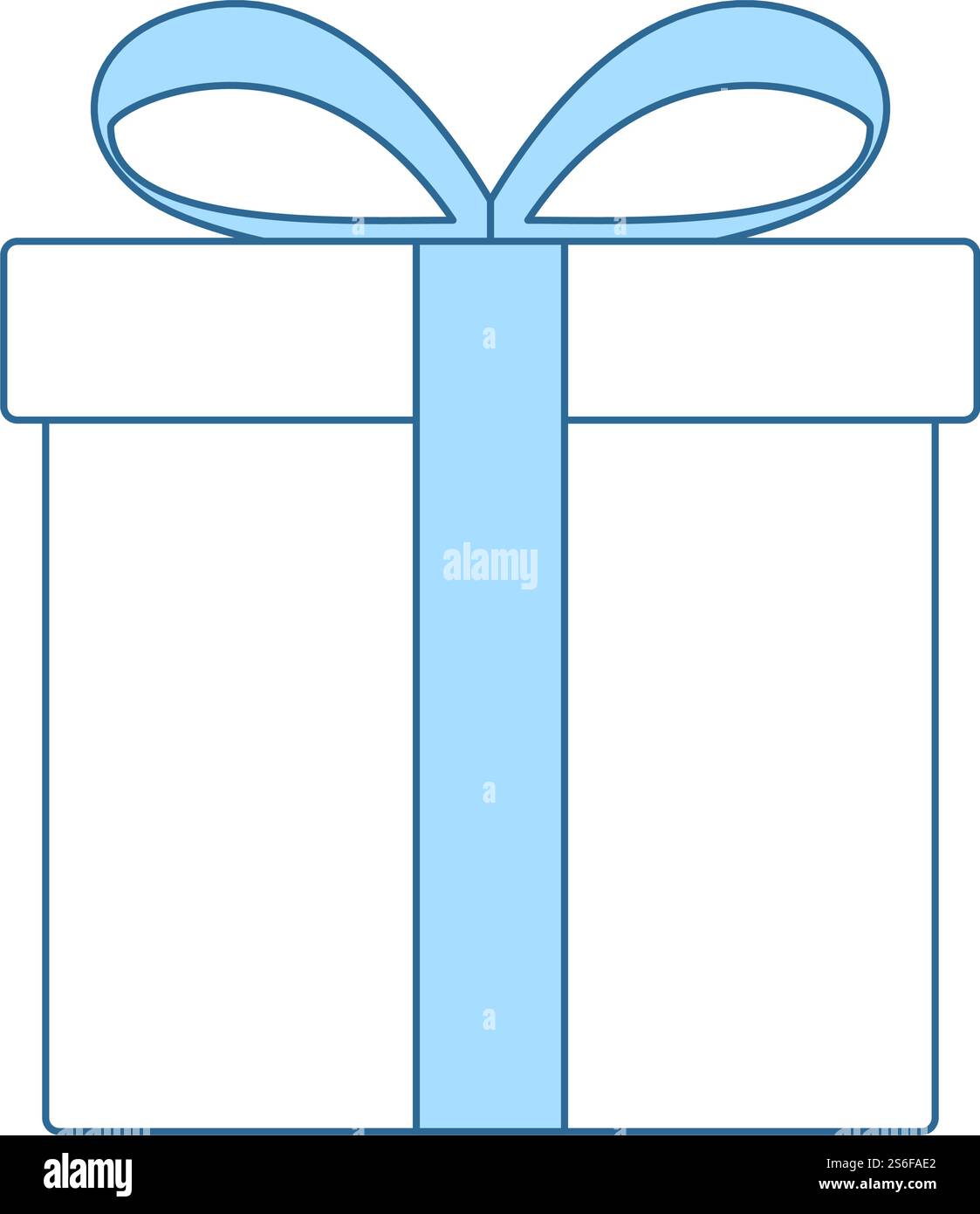 Gift Box Icon. Thin Line With Blue Fill Design. Vector Illustration ...