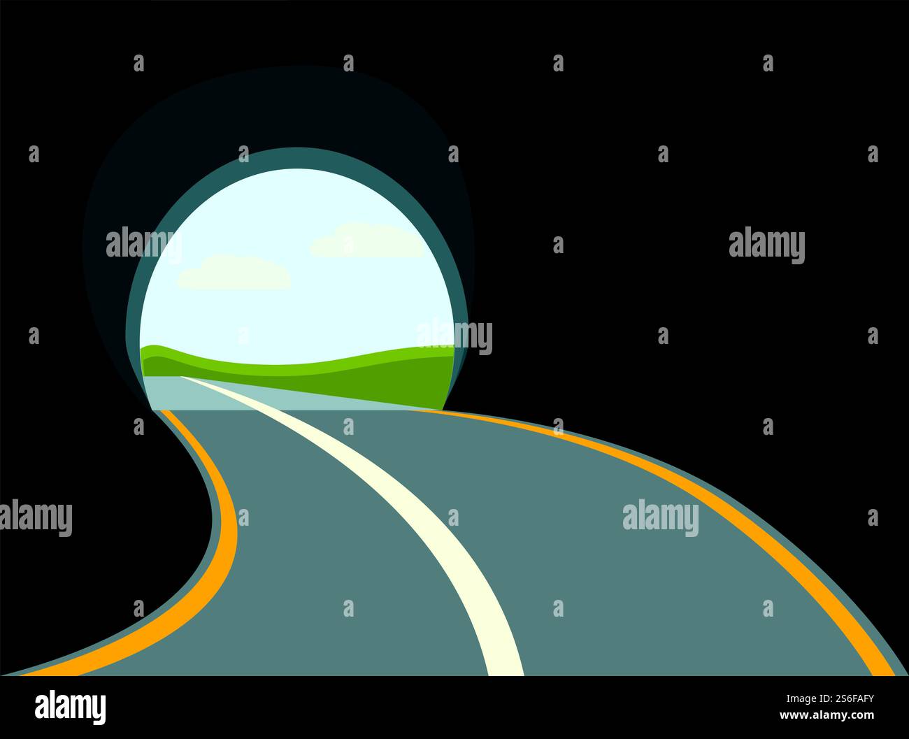Long tunnel icon. Cartoon of long tunnel vector icon for web design ...