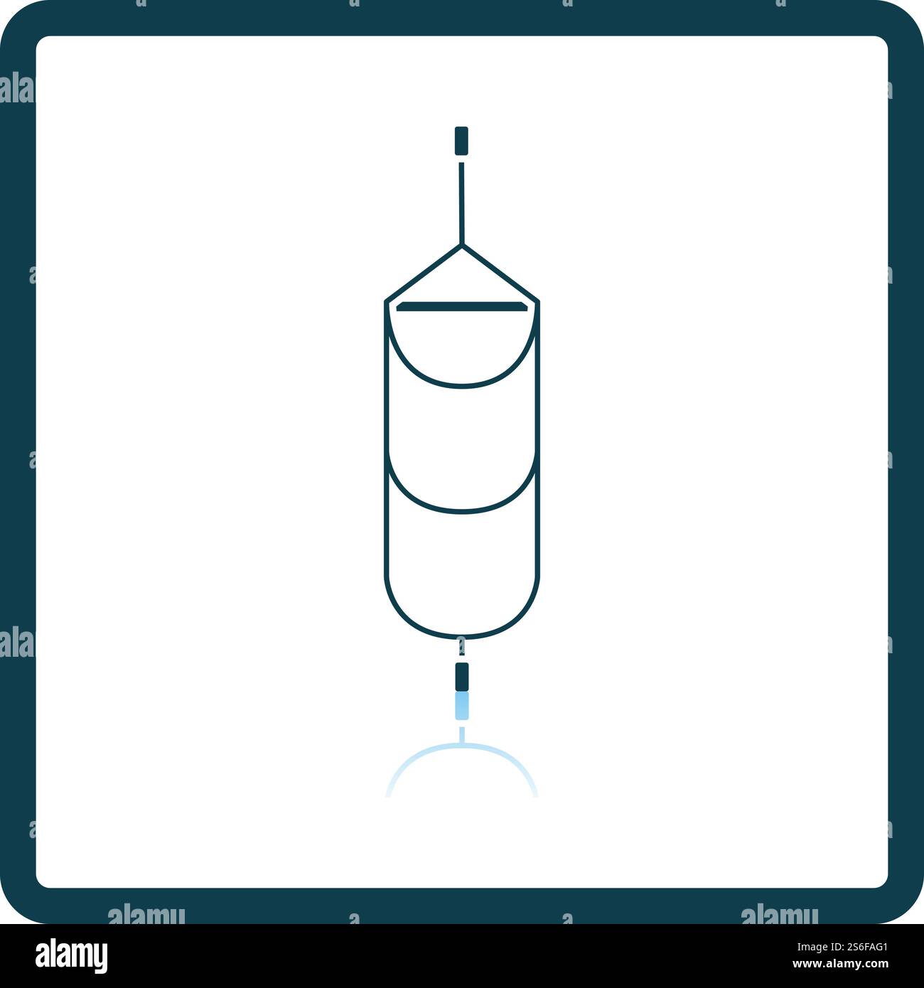 Alpinist Step Ladder Icon. Square Shadow Reflection Design. Vector ...