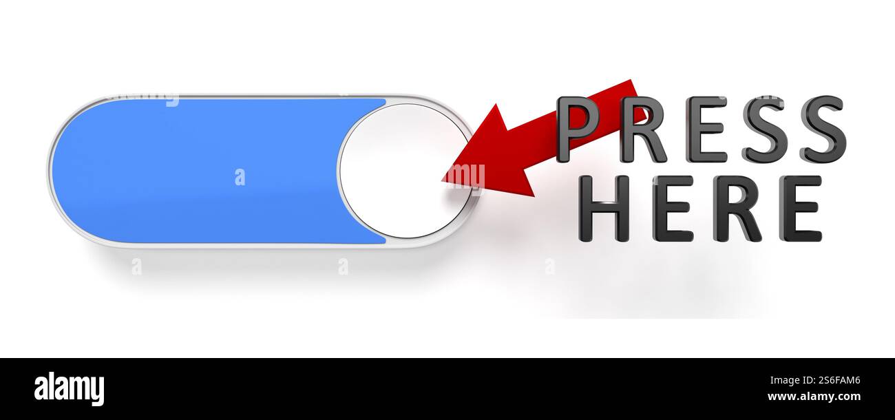 3d rendering of a push button to order things Stock Photo - Alamy