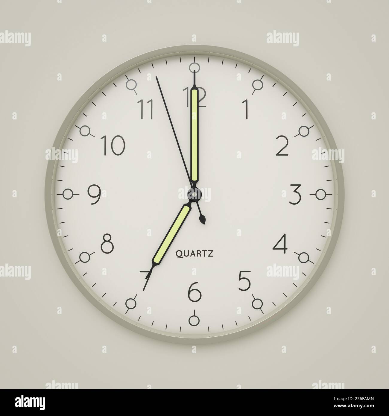 3d illustration of a clock shows 7 o'clock Stock Photo - Alamy