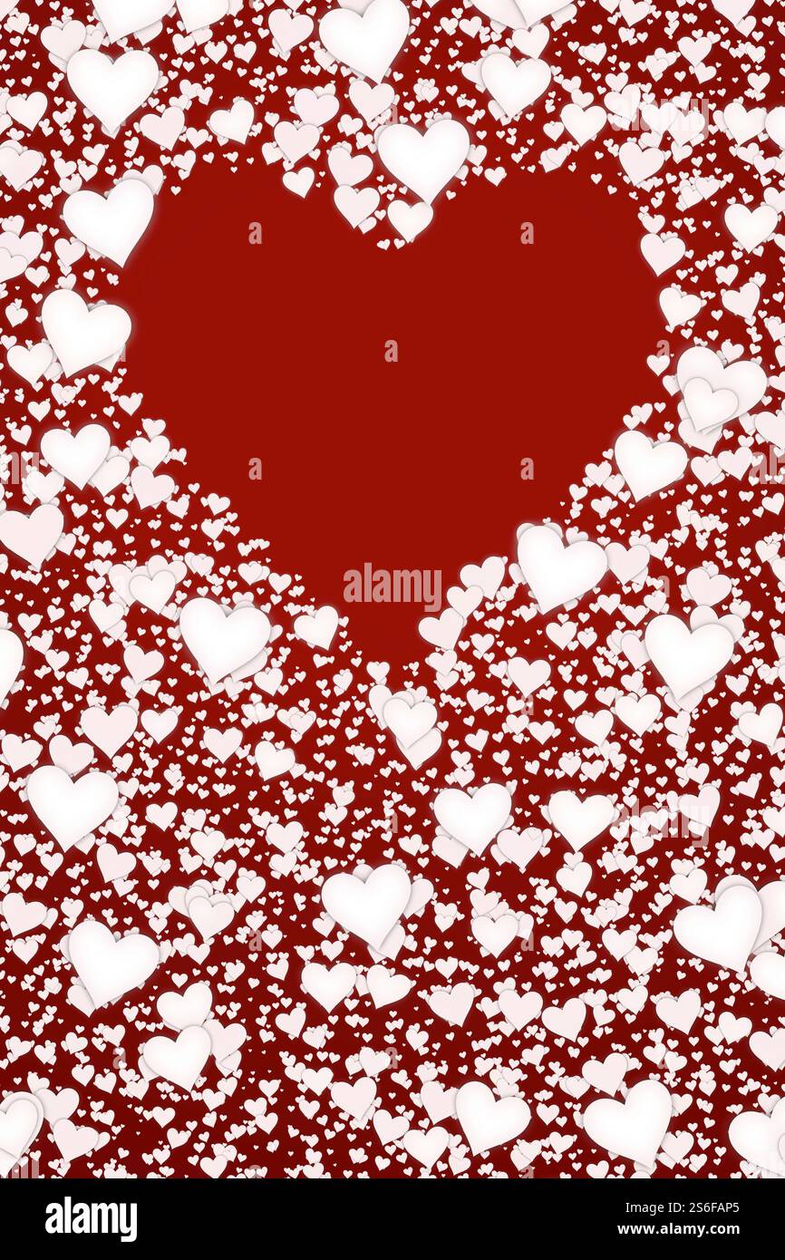 Illustration of a red heart shaped frame Stock Photo - Alamy