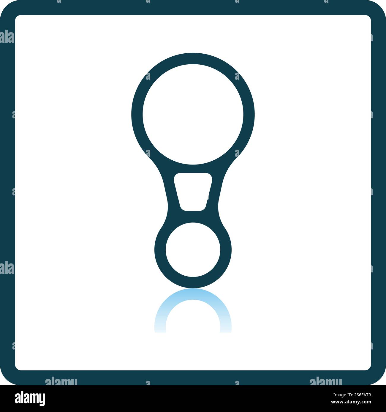 Alpinist Descender Icon. Square Shadow Reflection Design. Vector ...