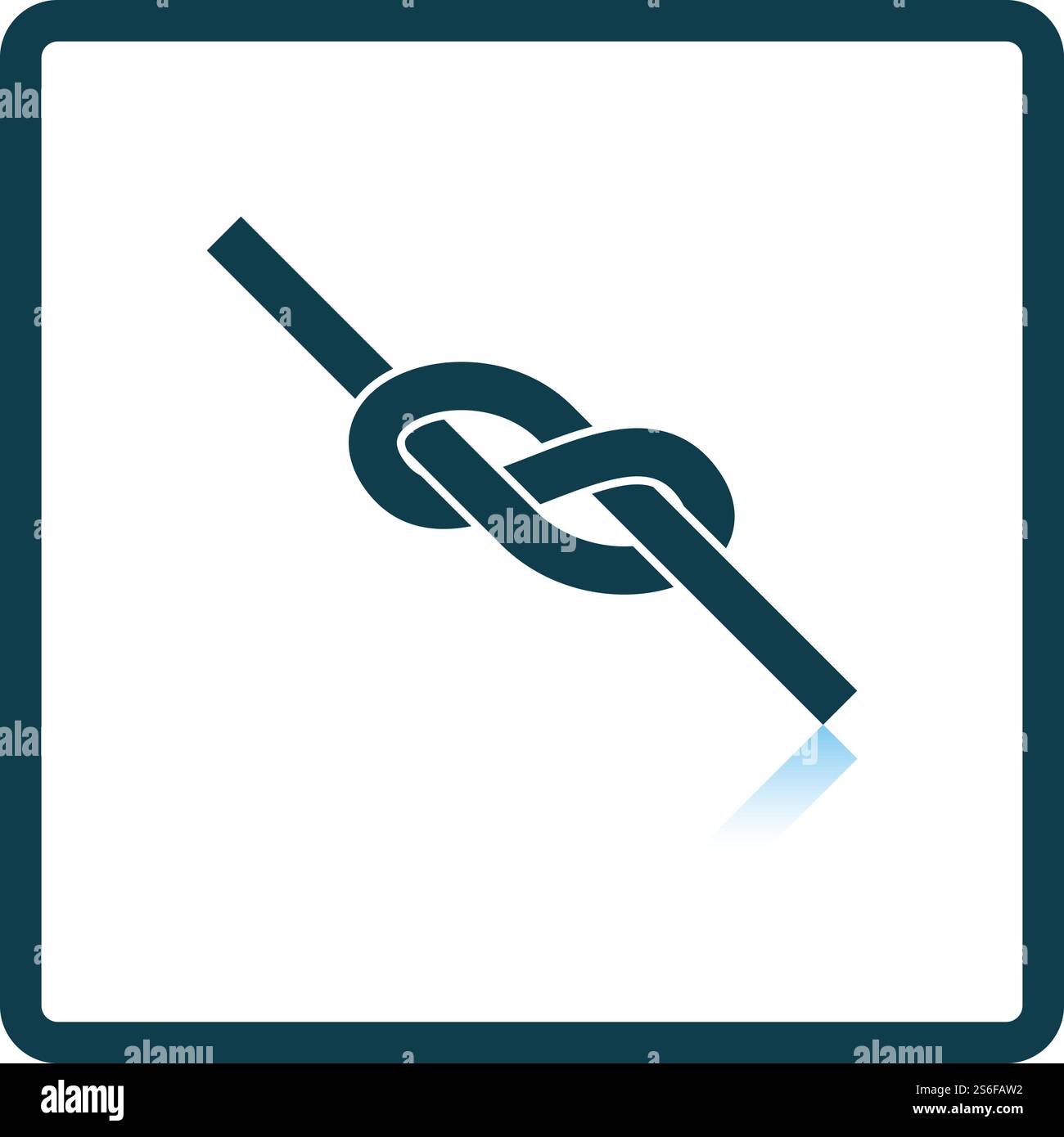 Alpinist Rope Knot Icon. Square Shadow Reflection Design. Vector ...