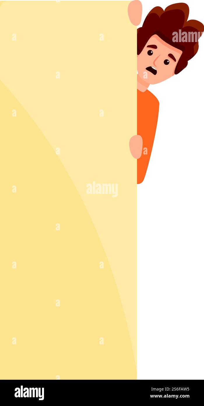 Afraid man near door icon. Cartoon of afraid man near door vector icon ...