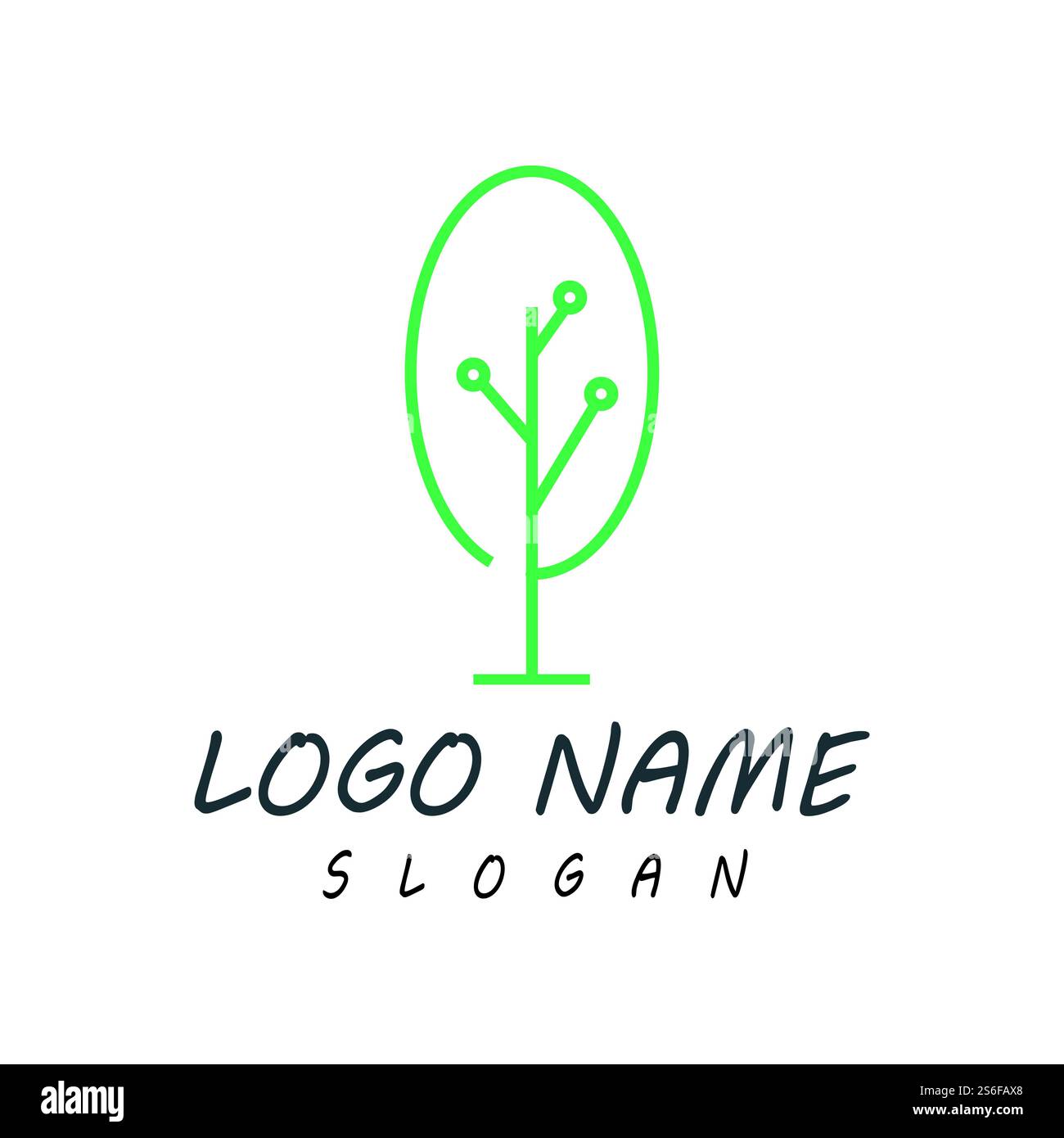 Tree Line Logo Template vector symbol nature Stock Vector Image & Art ...