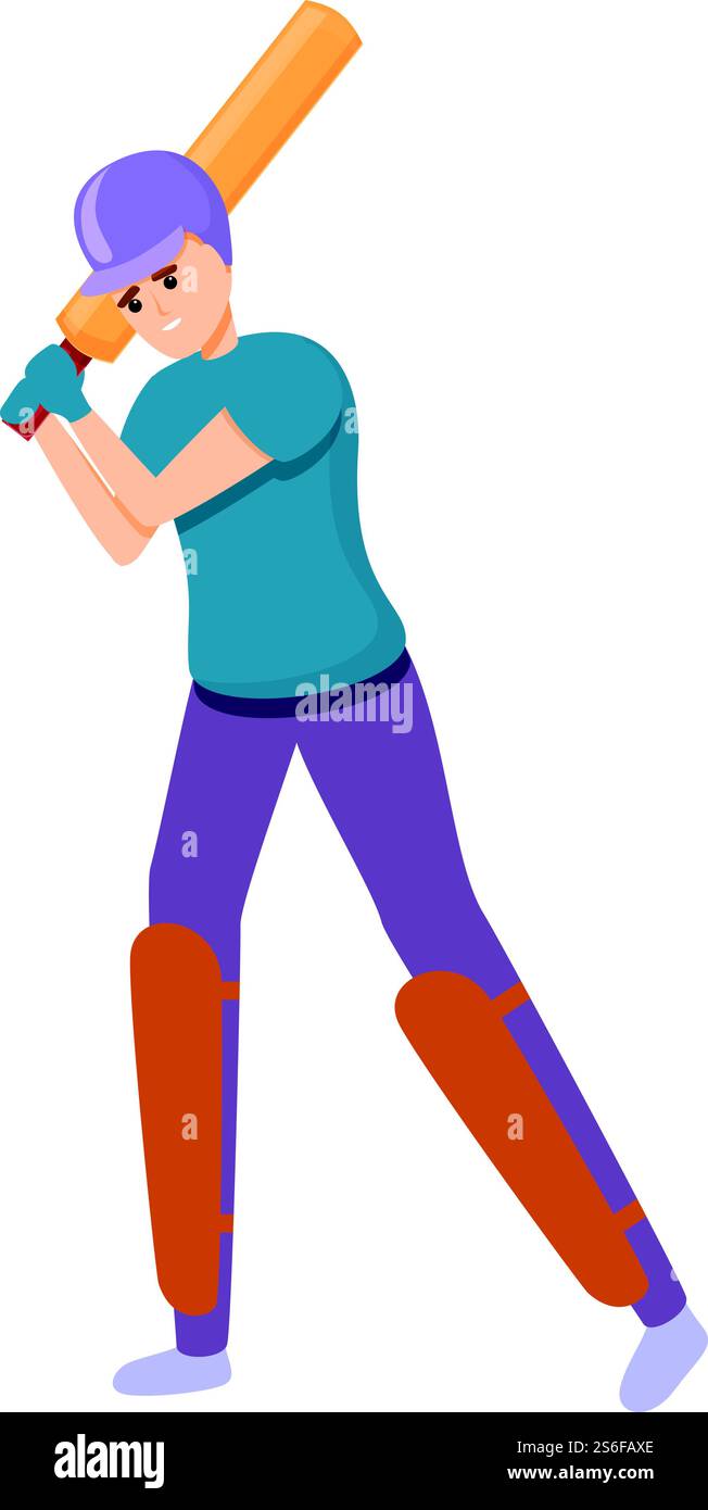 Cricket batsman icon. Cartoon of cricket batsman vector icon for web ...