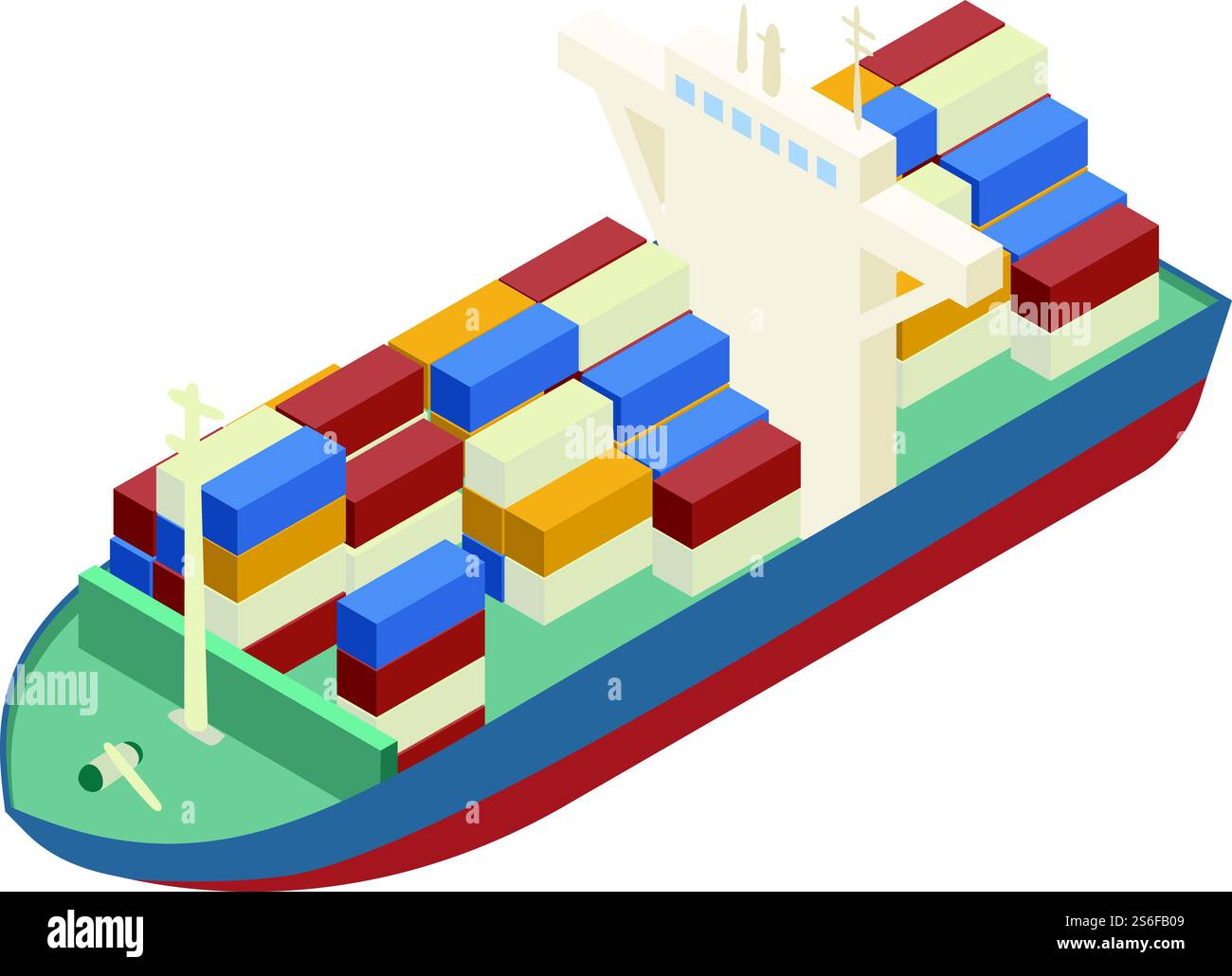 Container ship icon. Isometric of container ship vector icon for web ...