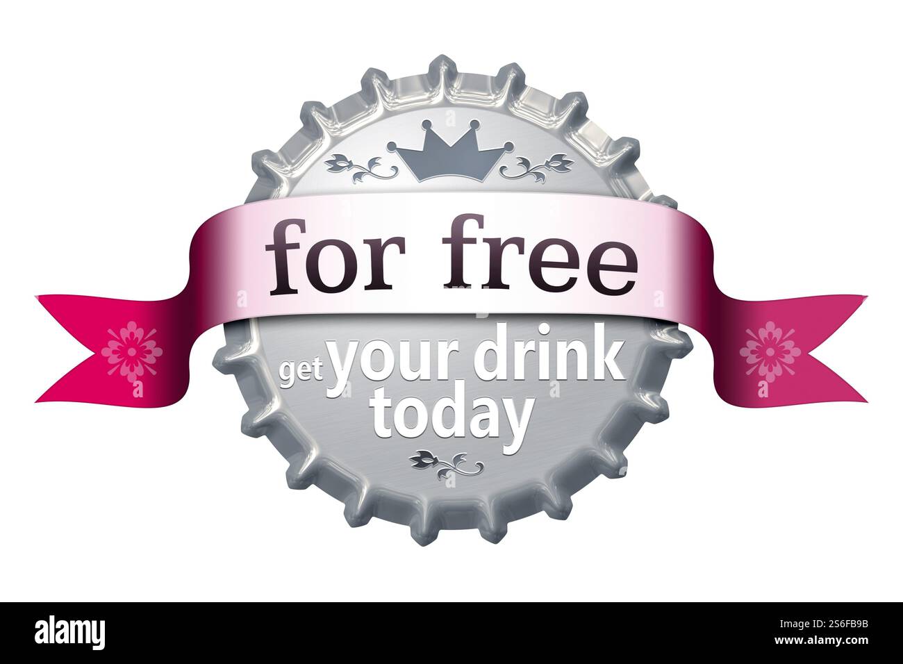 An image of a bottle cap with a for free message Stock Photo - Alamy