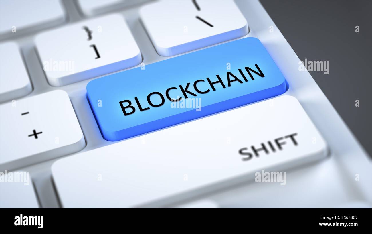 An image of a computer keyboard blockchain Stock Photo - Alamy